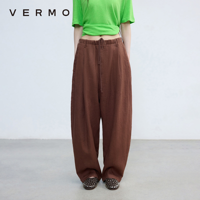 VERMO纯亚麻堆脚休闲裤
