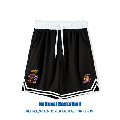 美式潮牌东契奇篮球运动短裤男宽松休闲裤子训练健身透气五分裤子