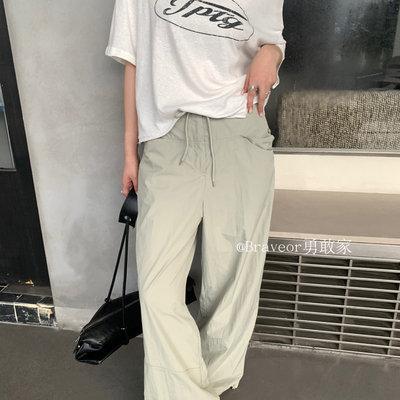 Braveor-夏上新韩系腰疼抽绳速干休闲裤B28063