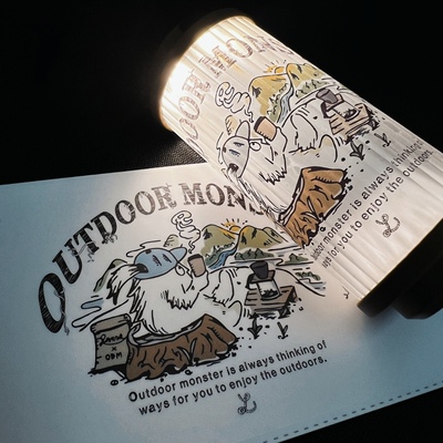 outdoormonster小怪兽38露营灯38explore灯透明可爱装饰贴纸灯衣