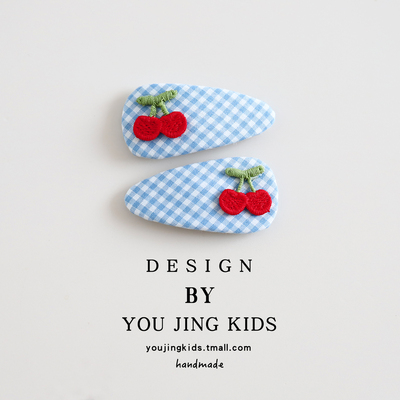 可爱格子韩系儿童发夹甜美樱桃小熊女孩BB夹发卡女童刘海夹子头饰