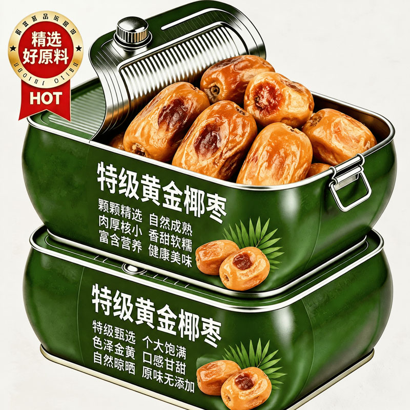 黄金椰枣官方旗舰店正品大椰枣迪拜阿联酋特级沙漠椰枣新鲜进口级