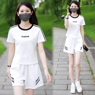 2026夏女装新款女士运动服套装休闲时尚短袖短裤两件套小个子洋气