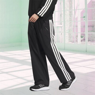 春季新款舒适宽松运动三杠长裤