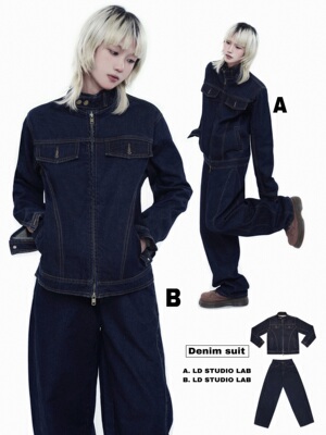 外套日系夹克牛仔裤立领