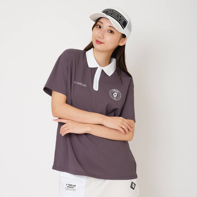 20322 日本潮牌高尔夫服装秋季女士新款翻领半拉链短袖