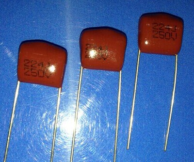CL21  CBB 0.22UF 250V 脚距7.5mm 10mm 聚酯薄膜电容器 国产原装