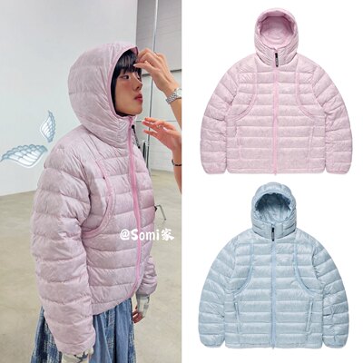 somi家 韩国直邮cavish经典字母刺绣连帽秋冬保暖羽绒服 25W正品