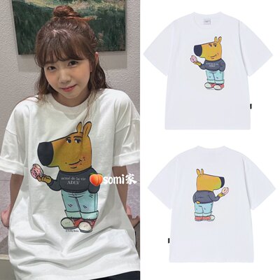 【现货】somi家韩国ADLV x chillguy淡定狗甜甜圈短袖T恤DK李硕珉