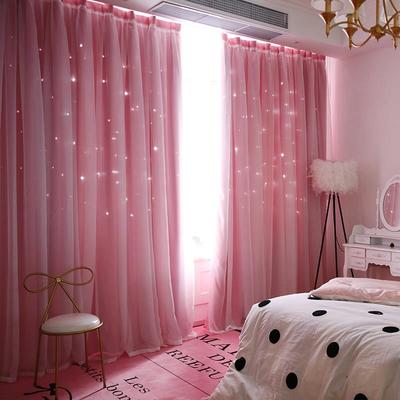行204年流网BOLK红镂空星星双层遮光窗帘卧室少2女遮北欧简约星阳