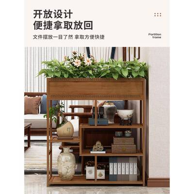 简约代隔断置22754饰物架子办地公室屏风书架落装遮挡绿植矮围现