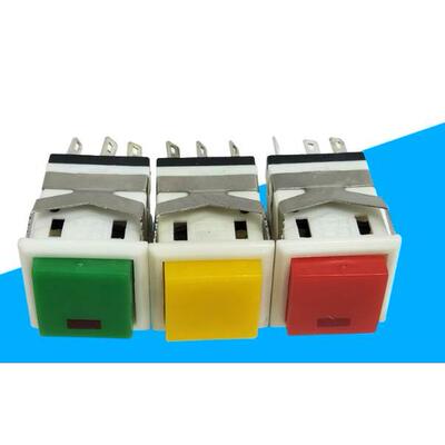 KD2-24无灯无锁 点动复位不带锁方型按钮 6脚按钮开关 2常开2常闭