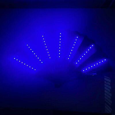 Foldable Hand Fan With Led Light Glowing Fluorescent