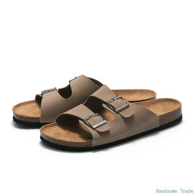 Mens Fashion Cork Slippers男软木拖鞋Man slides Beach Sandals