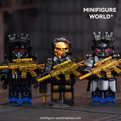 三角洲行动蚀金玫瑰红狼铁面判官威龙GTI干员军事积木人仔玩具