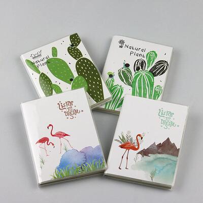 小清新学生笔记本 火烈鸟透明胶套手账本便携加厚记事本 文具