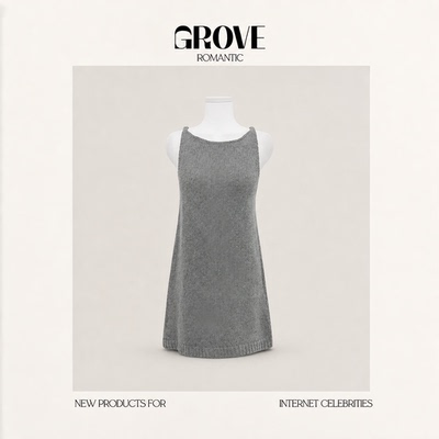 【现货】GROVE ROMANTIC韩国东大门baby酱廓形厚实无袖针织连衣裙