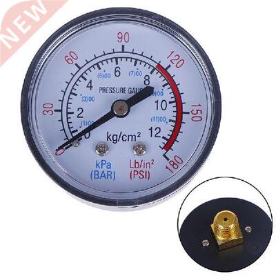 Bar Air Pressure Gauge 1mm 1/4 BSP Thread 0-180 PSI 0-12