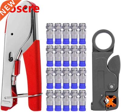 Coax Cable Crimper Kit Tool for Rg6 Rg59 Coaxial Compression