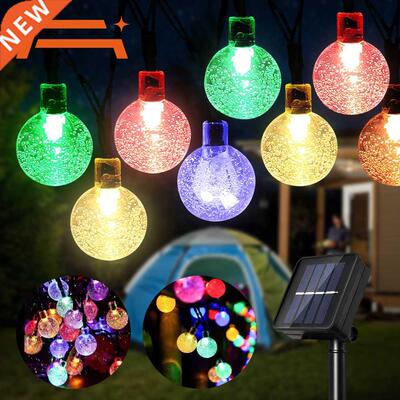 Solar String Lights,Outdoor Multicolor Crystal Globe Bulbs W