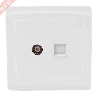 Plate Plug Computer Cable PAL TV Jack RJ45 JackScrew White