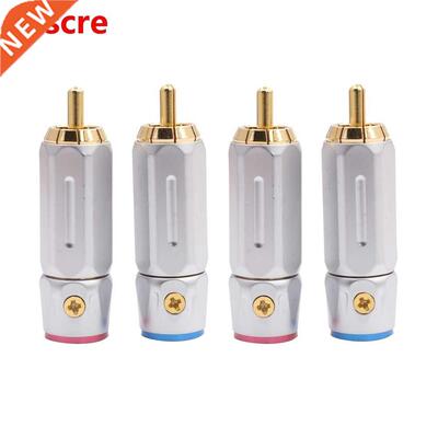 40Pcs brass Gold Plated RCA Connector Plug HIFI Audio Phono