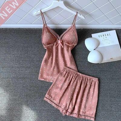 V-Ne Sveless Nightwear Womens Strap Top&Shorts Pajamas