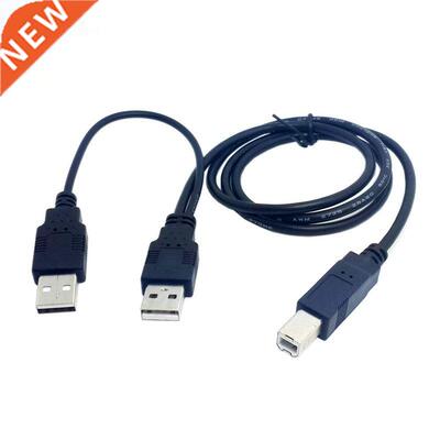 Dual USB 2.0 Male to Standard B Male Y Cable 80cm for Printe
