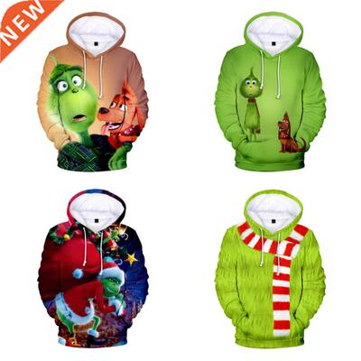 Grinch Boys Hoodies for Teen Girls Cartoon Christmas Grinch
