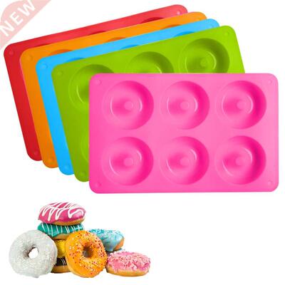 6 Holes Cake Mold Silicone Donut Mold Non-Stick Baking Pan