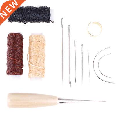 12pcs/set Hand Sewing Needles Waxed Thread Awl Thimble DIY L
