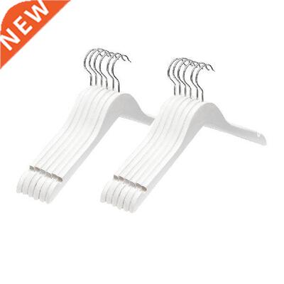 12Pcs Practical White Wooden Clothing Coat Hangers