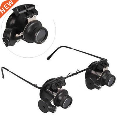 Eye Glsses Loupe Lens LED 20X Mgnifier Jeweler Wtch RepLo