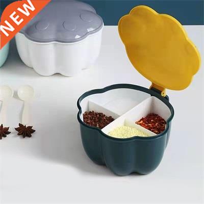 Four Grid Seasoning Box Pepper Salt Spices Storage