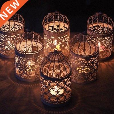 Birdcage Candlestick Votive Candle Hol Cutout Floral