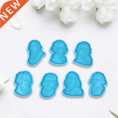 7 Pcs Foreigner Head Keychain Epoxy Resin Mold Pendant Casti