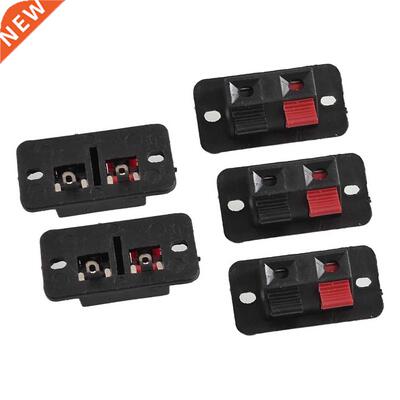 5 Pcs Red Black Single Row 2 Positions Push in Jack Speaker