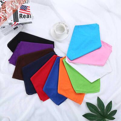 Headscarf Cotton Solid Color Red White Kerchief Lady Wild Ha