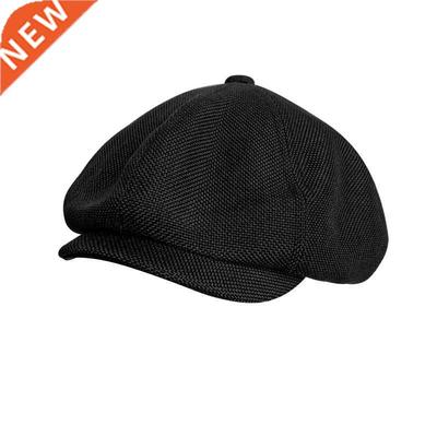 Four Seasons Men's Newsboy Hat Women Male Linen Octagonal Ca