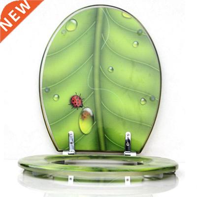 Resin toilet seat toilet cover Green leaf insects