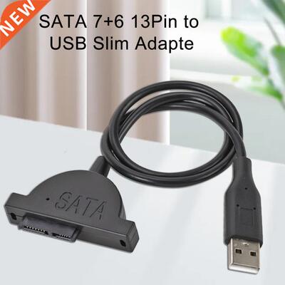 Convenient SATA 7+6 1Pin to USB Slim Adapter TPE USB2.0 Opt