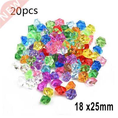 20Pcs Colorful Aquarium Acrylic Stones Crystal Ice Cubes