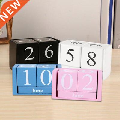 Vintge Desktop Wooden Cube Block Clendr Home Office Livin