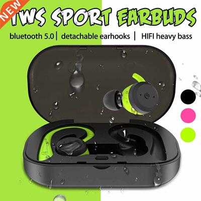 TWS bluetooth 5.0 Detachable Earhooks Earphones Headphone IP