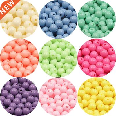 Candy Color Acrylic Round Beads 6-20mm Loose Balls Spacer Be
