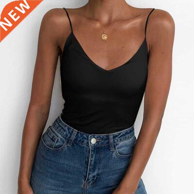 Satin Women Thin Wild Solid Camis Vest Women Tank Tops Femal