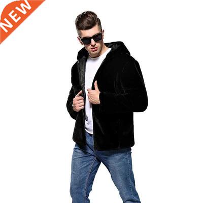Fashion Men Faux Fur Coat Winter Thick Warm Fur Fluffy Coat