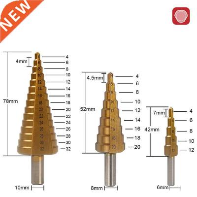 Step Drill Bit And Drill Bit-Milling Cutter 6Pcs/Set.Counte
