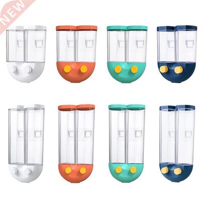 Wall Mounted Press Cereals Dispenser Grain Storage Box Dry