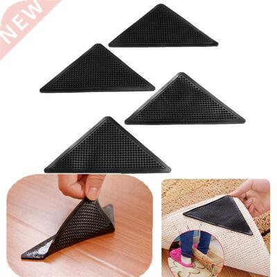 1/4pcs Rug Carpet Grippers Triangle Rubber Mat Sticker Reusa